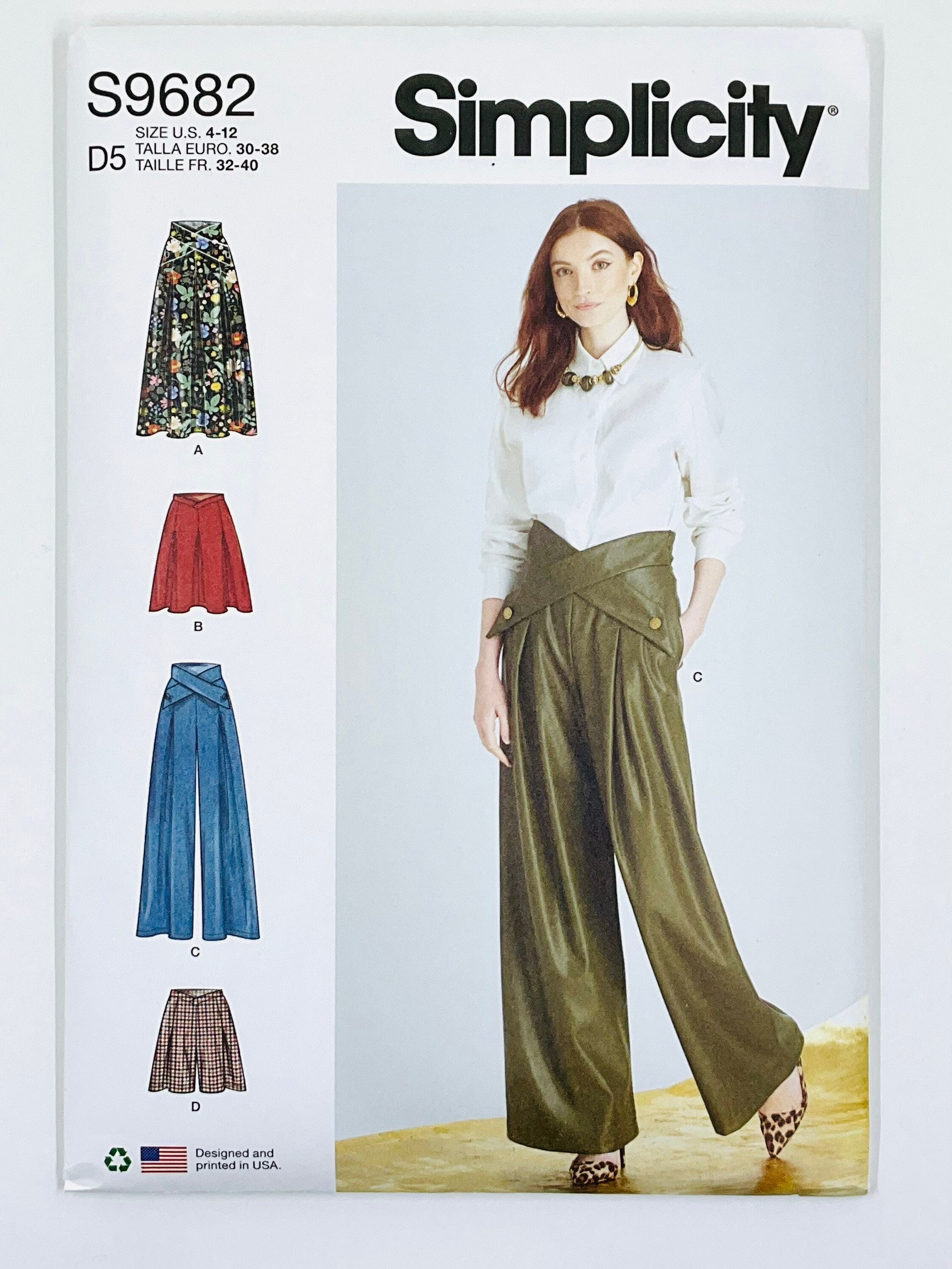 Simplicity 9682 Women's Pant Sewing Pattern, Skirt Sewing Pattern for ...
