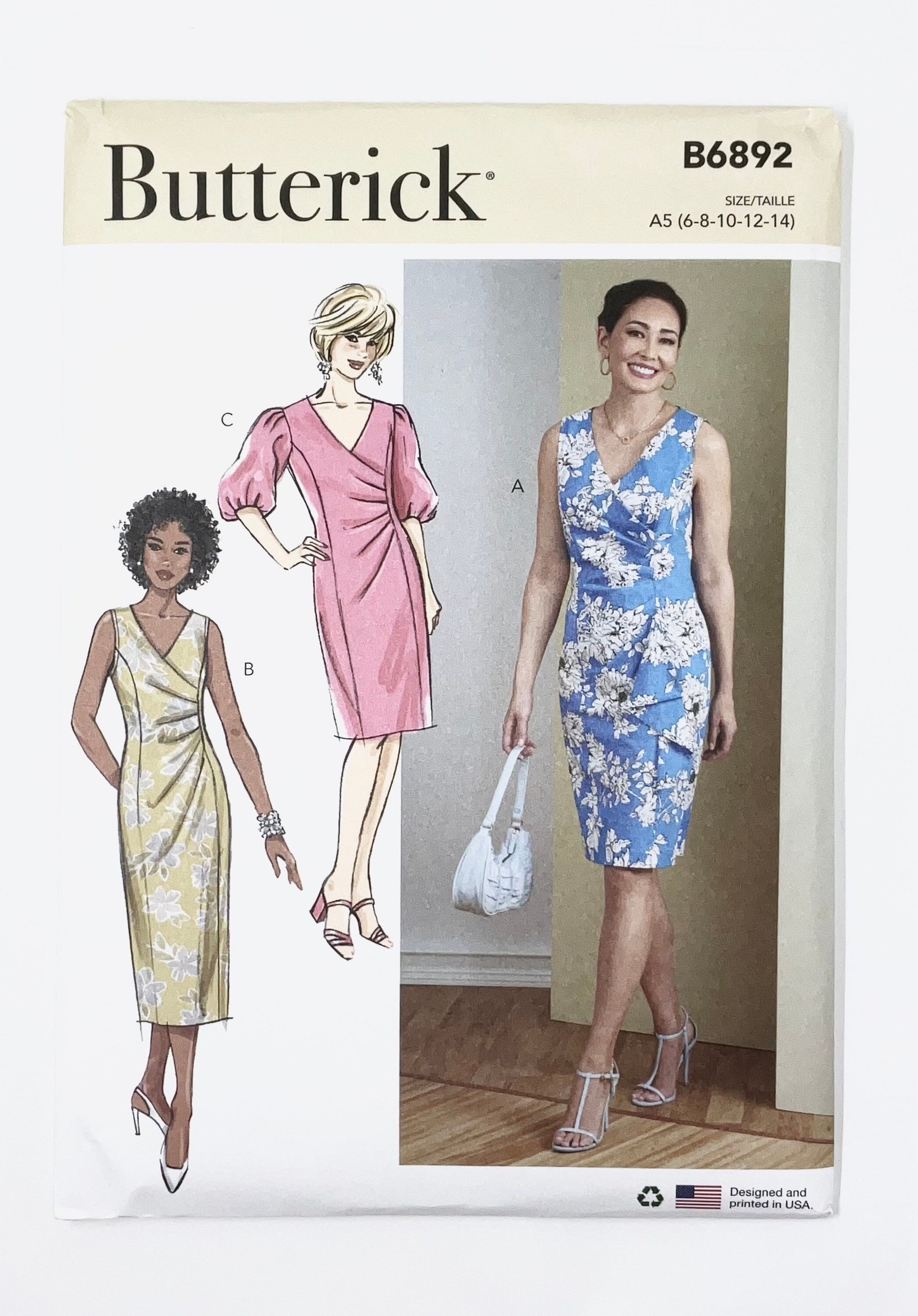 Butterick 6892 Sewing Pattern - B6892 Misses' Princess Seam Dress, With ...