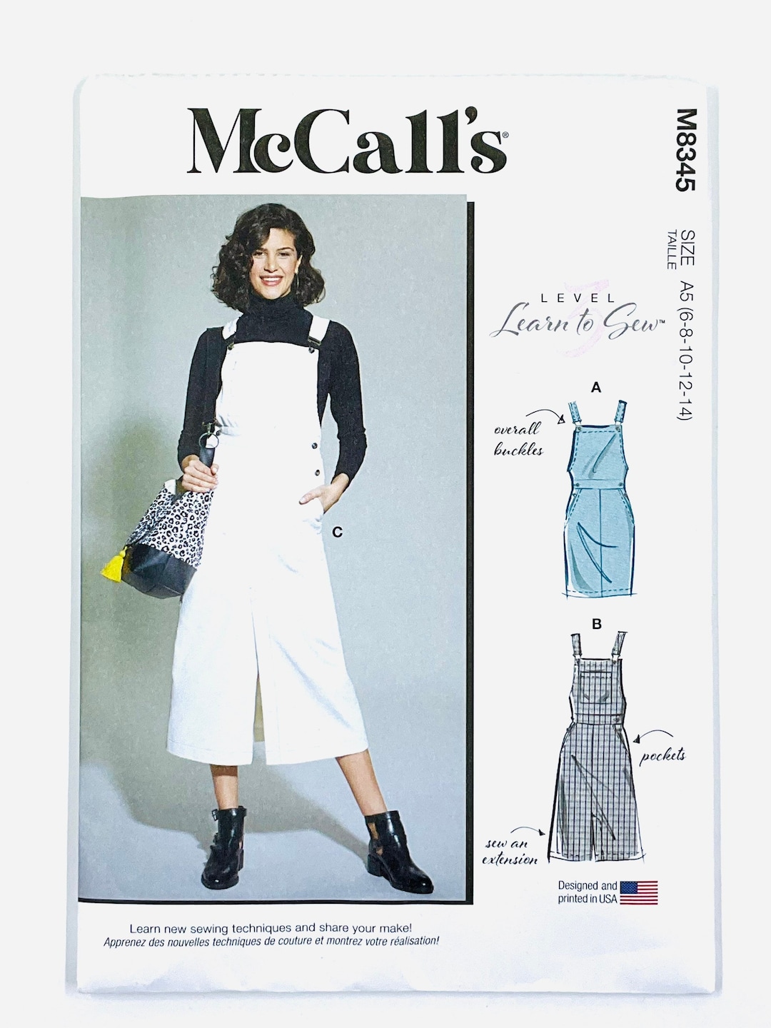Mccall's 8345 Sewing Pattern, M8345, Jumpers, Overalls, One Piece ...
