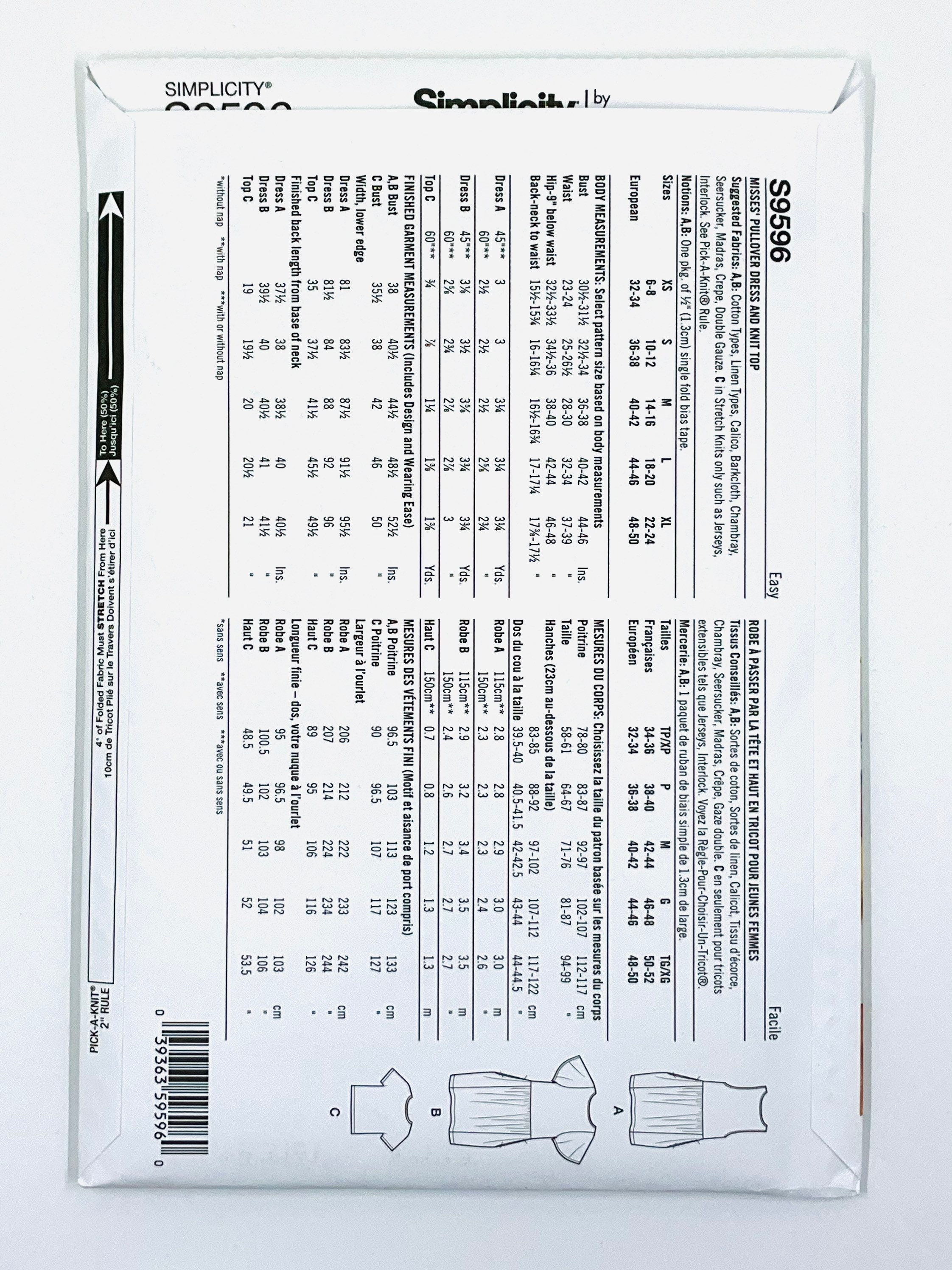 Simplicity 9596 Easy Scoop Neck Dress Sewing Pattern for Women, Women's ...