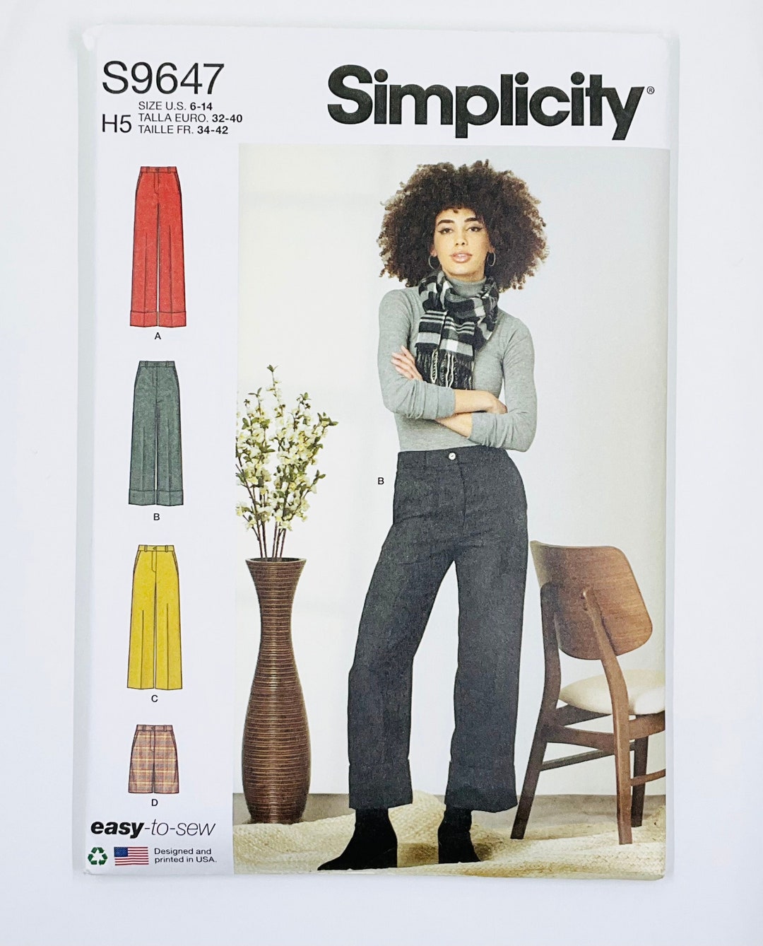 Simplicity 9647 Trouser Pant Sewing Pattern for Women, Women's Shorts ...