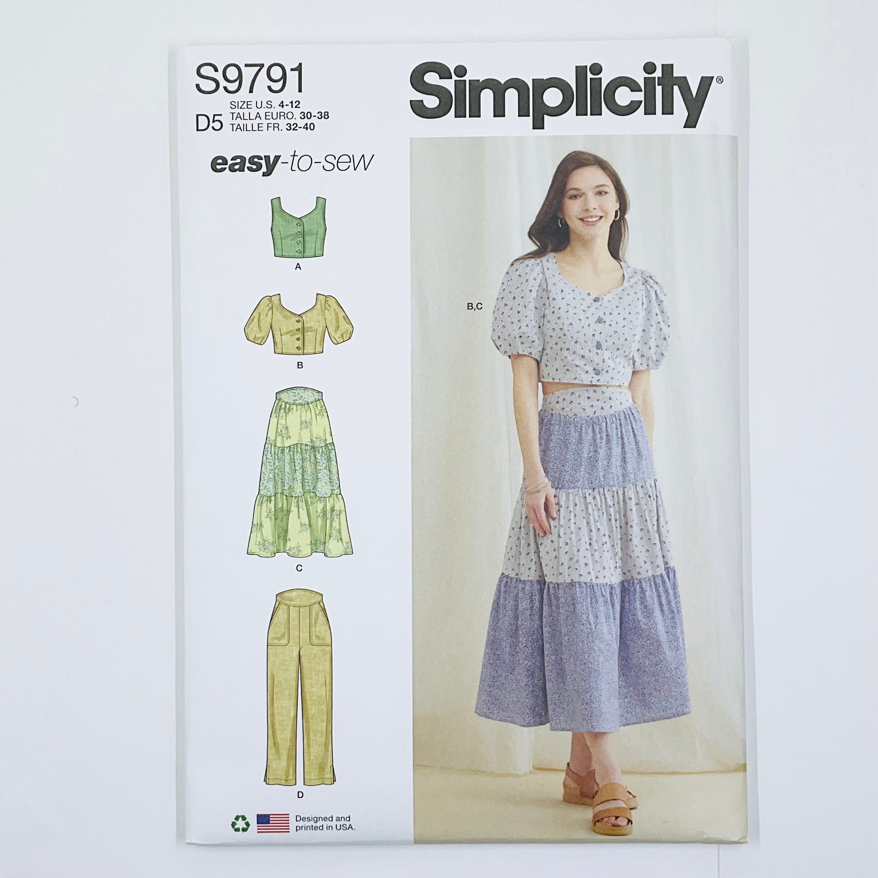 Simplicity 9791 Easy Wardrobe Sewing Pattern for Women, Cropped Button ...