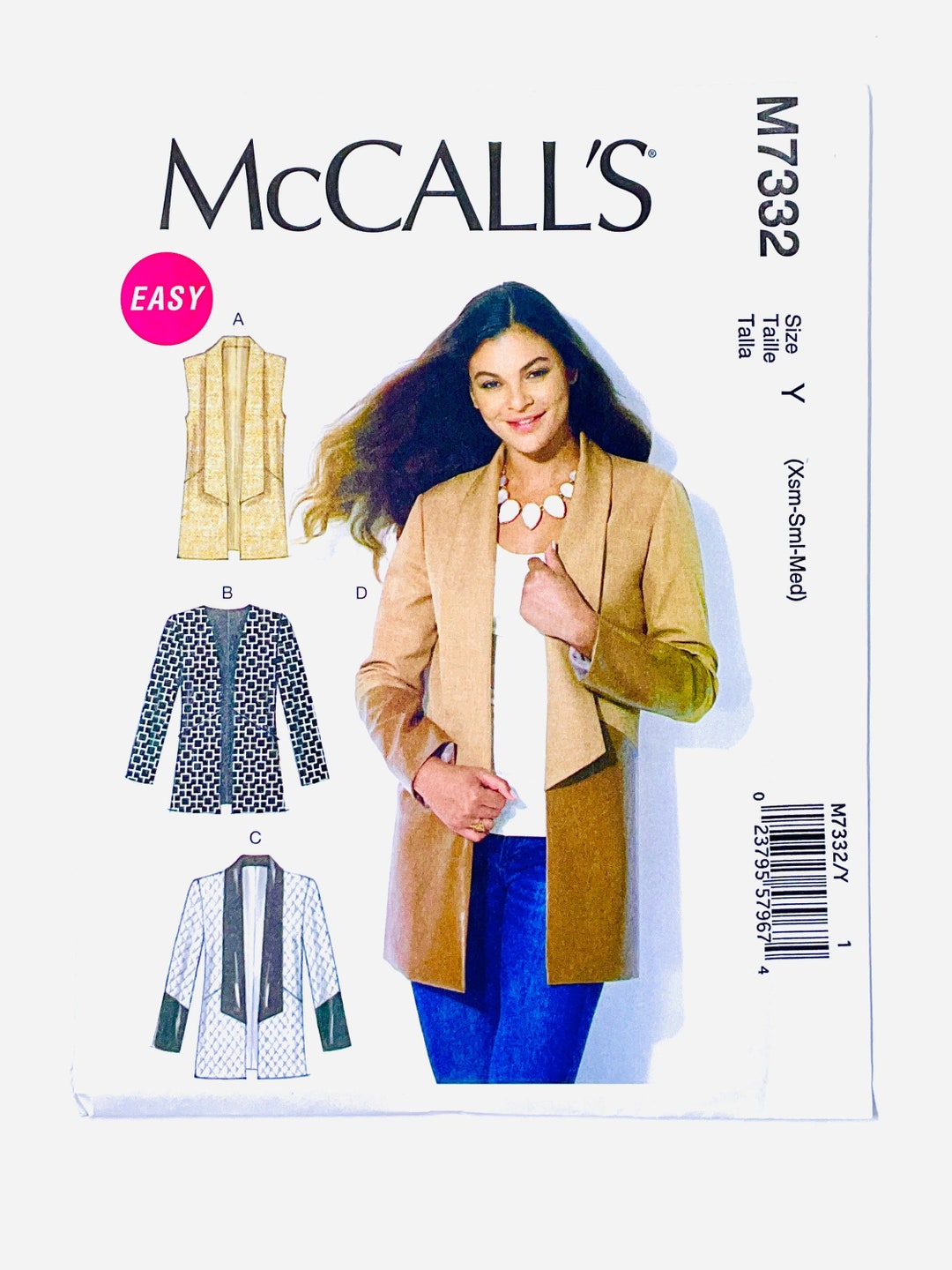 Mccall's 7332 Sewing Pattern, M7332 Misses' Jacket Sewing Pattern ...