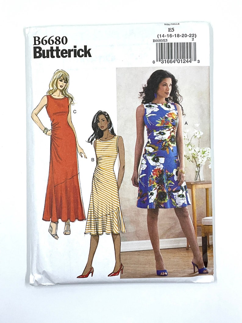 Butterick 6680 Easy Knit Fitted Summer Dress Sewing Pattern for Women ...