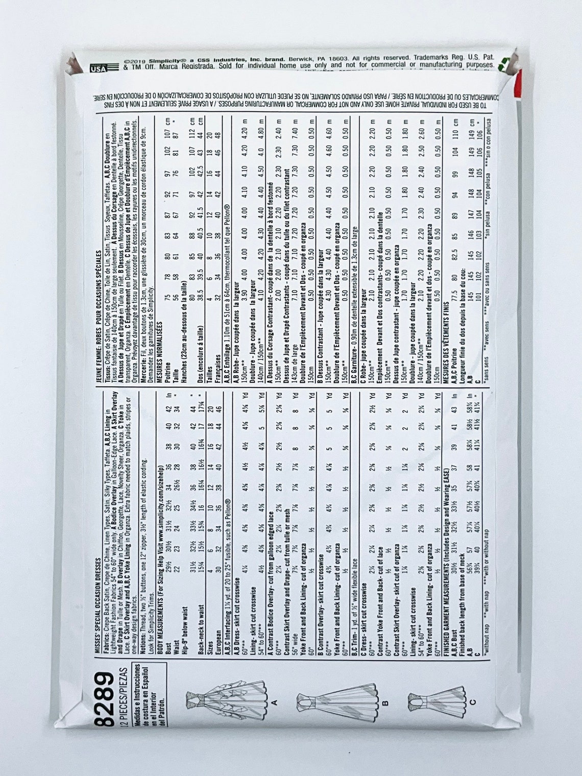 Simplicity 8289 Sewing Pattern for Women, Evening Wear, Special ...