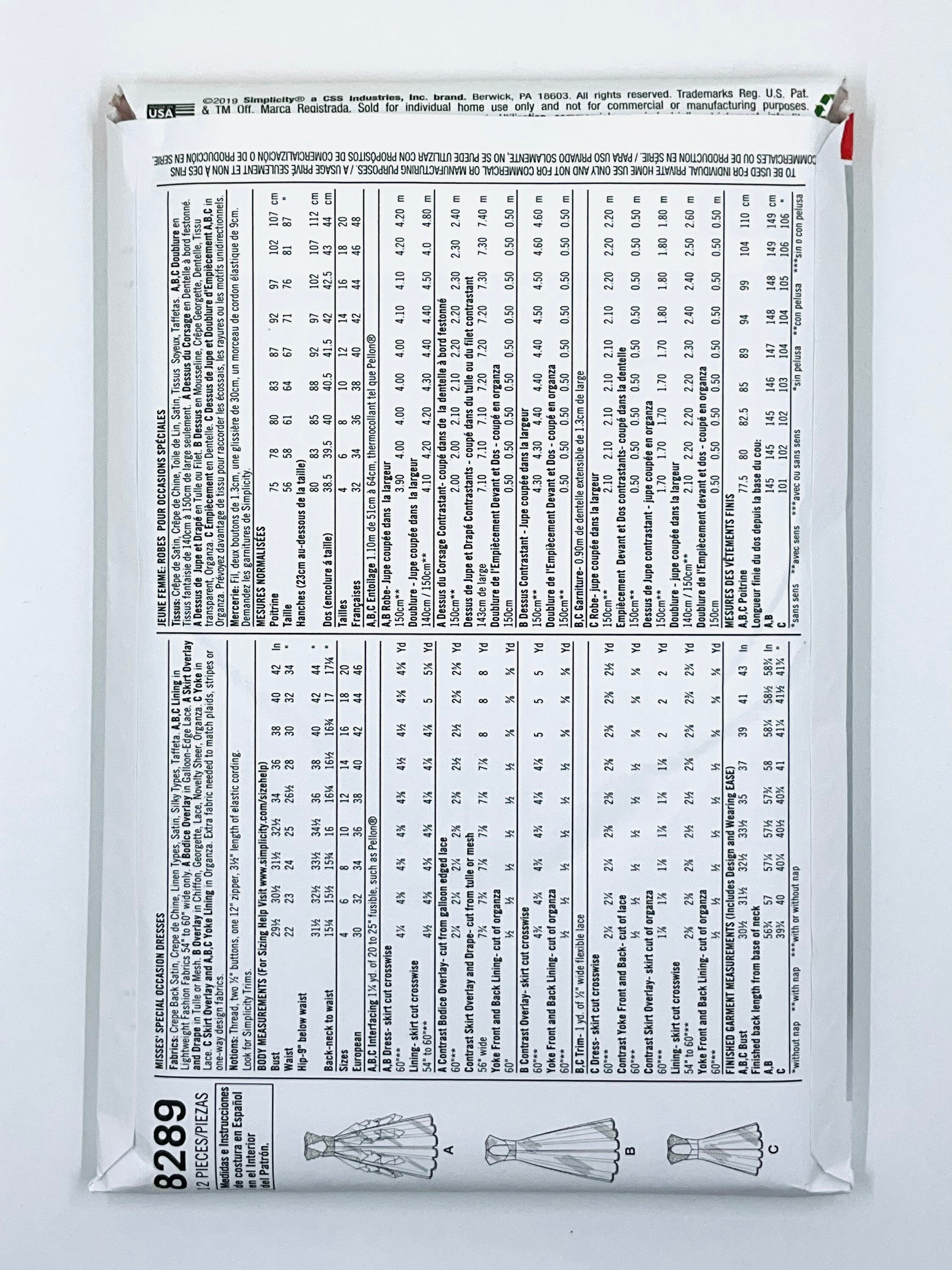 Simplicity 8289 Sewing Pattern for Women, Evening Wear, Special ...