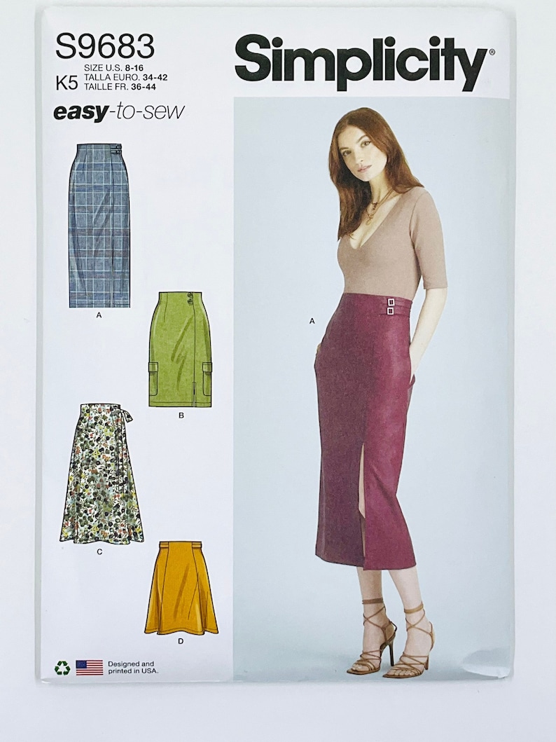 Simplicity 9683 Skirt Sewing Pattern for Women, Easy High Waisted Skirt ...