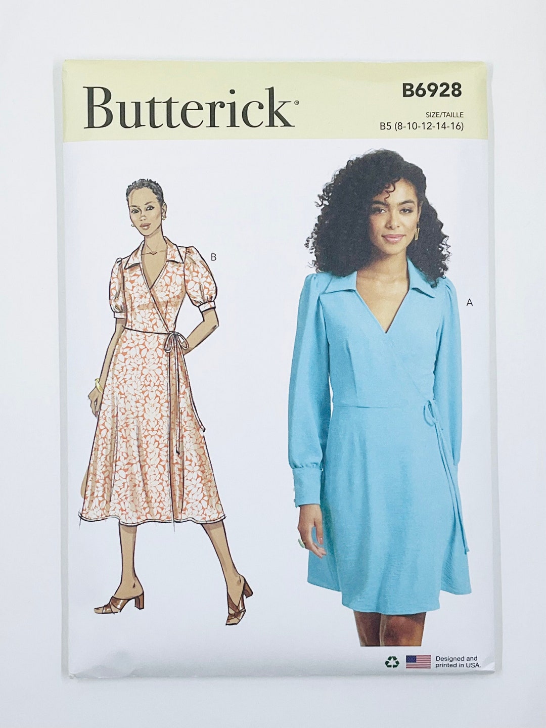 Butterick 6928 Easy Wrap Dress Sewing Pattern for Women, Wrap Front ...