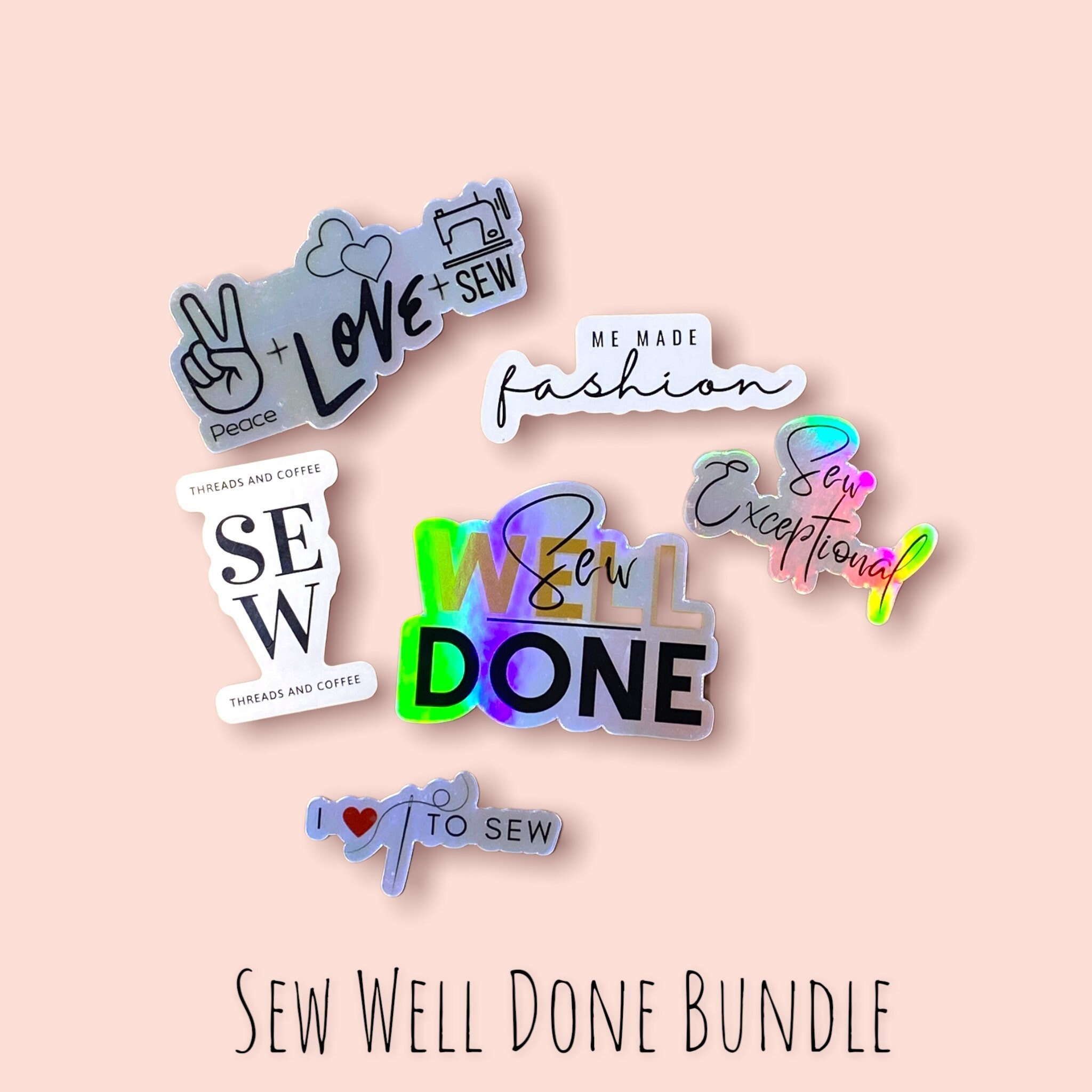 Sew Well Done Sewing Sticker Bundle, Vinyl Stickers, Waterproof ...