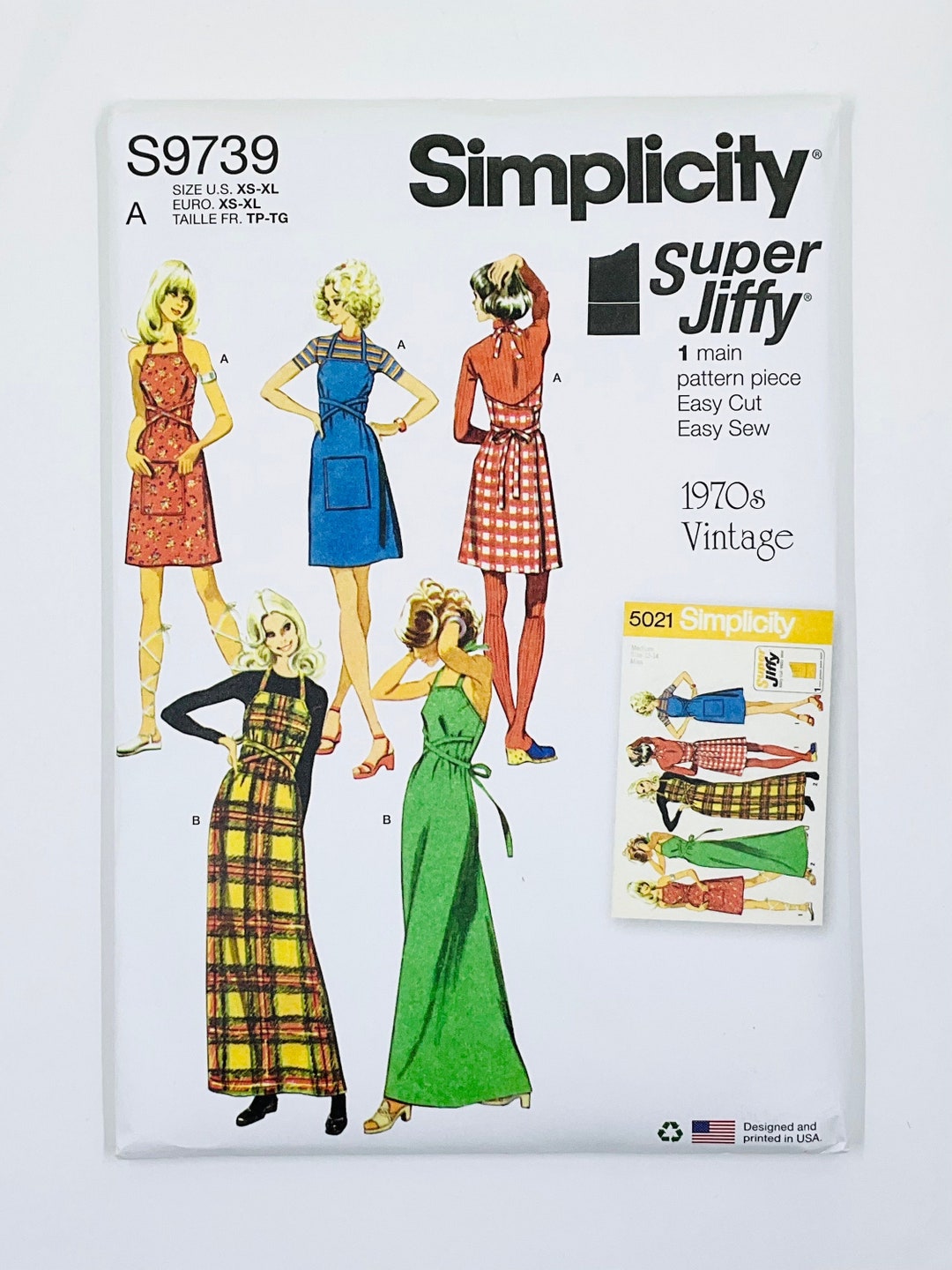 Simplicity 9739 Easy Back Wrap Dress or Jumper Sewing Pattern for Women ...