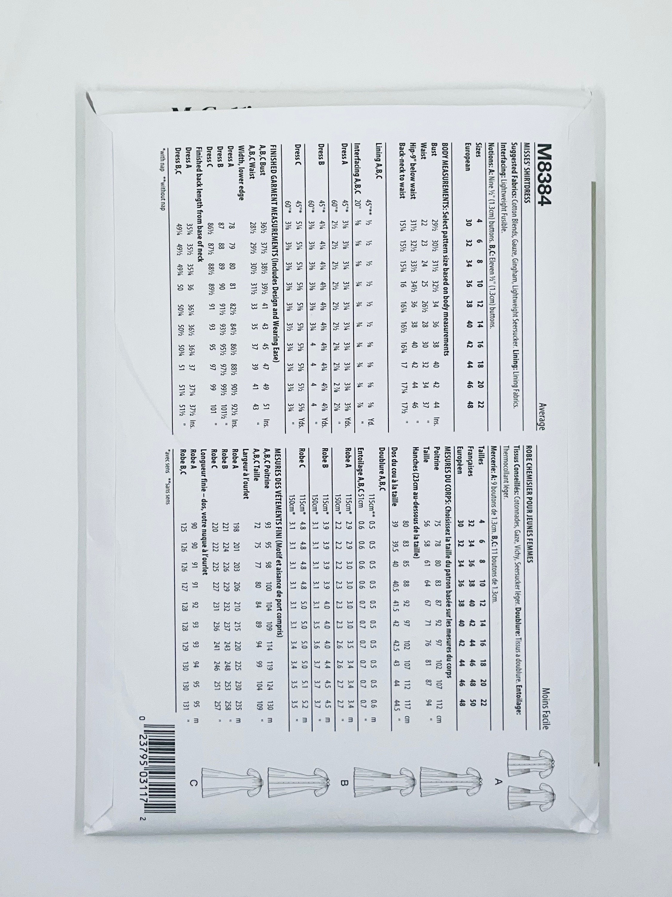 Mccall's 8384 Lined Button Front Shirt Dress, Summer Dress Sewing ...