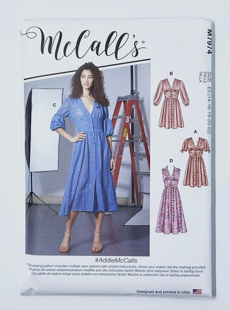 Mccall's 7974 Sewing Pattern, M7974 Misses' Buttoned Front Dress With ...