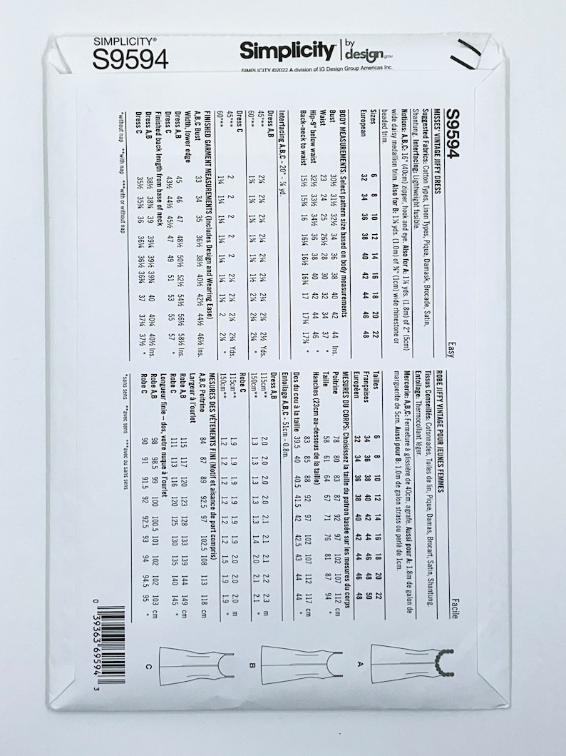 Simplicity 9594 Sewing Pattern S9594 Vintage Jiffy 7677 - Etsy