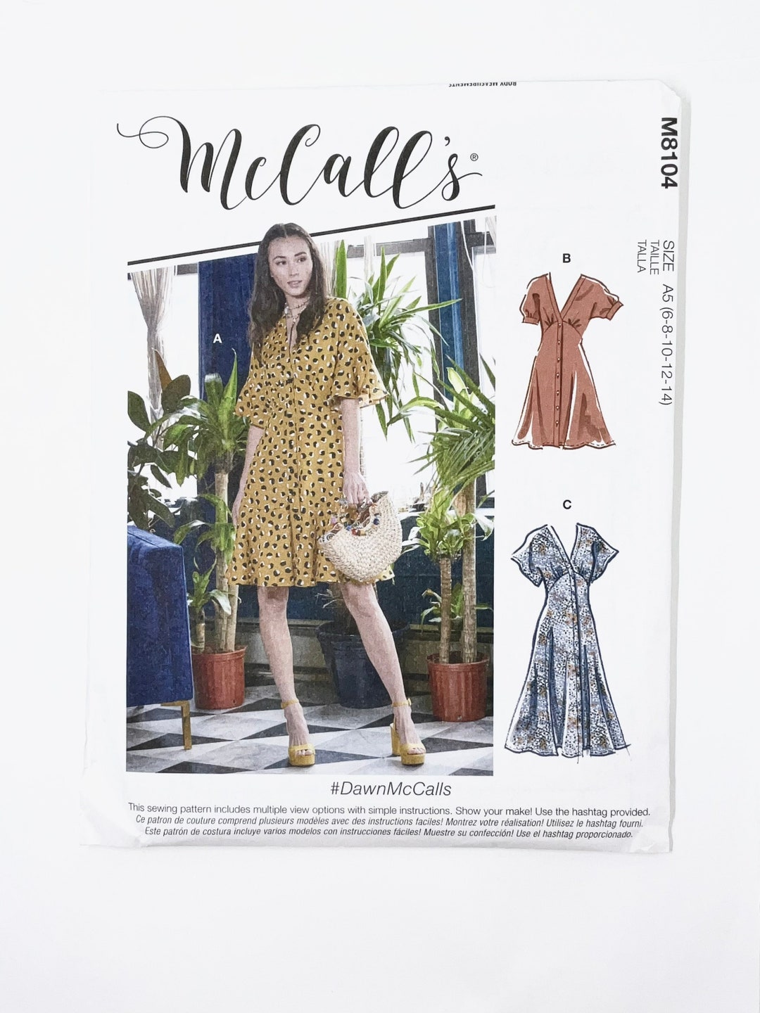 Mccall's 8104 Summer Dress Sewing Pattern for Women, Easy Button Front ...