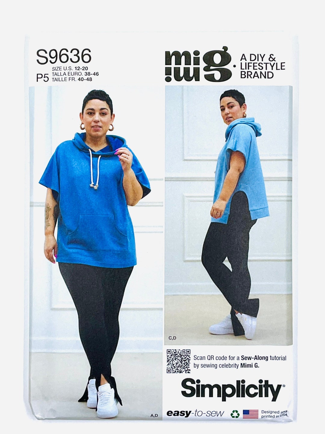Simplicity 9636 Sewing Pattern, S9636 Misses', Oversized Hoodie Sewing ...
