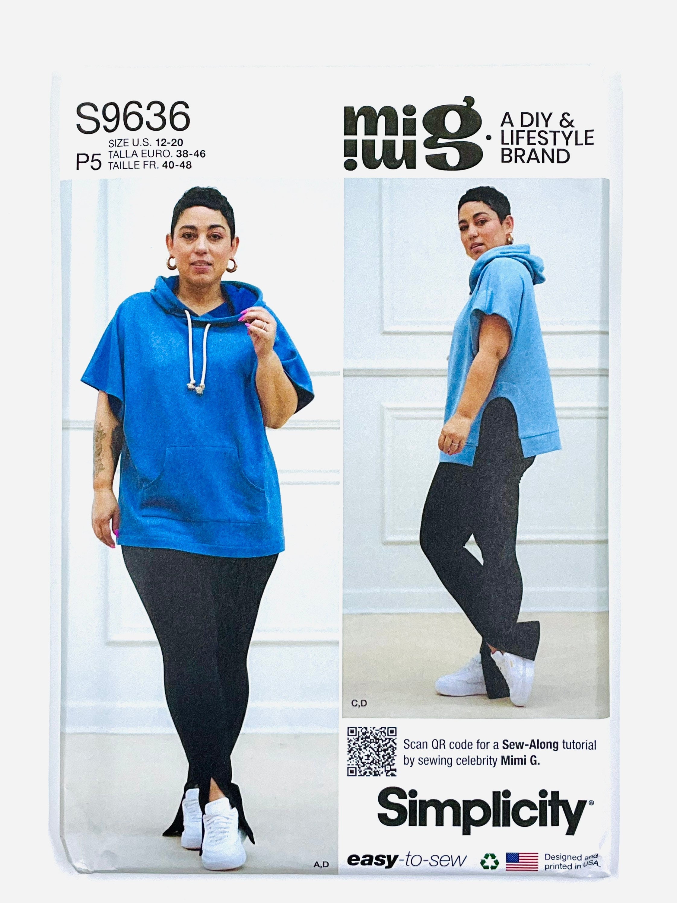 Simplicity 9636 Sewing Pattern, S9636 Misses', Oversized Hoodie Sewing ...