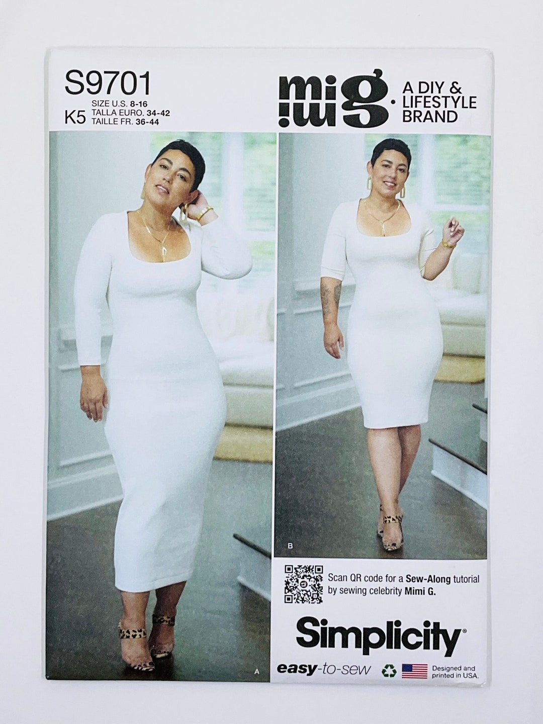 Simplicity 9701 Easy Dress Sewing Pattern for Women, Fitted Knit Dress ...