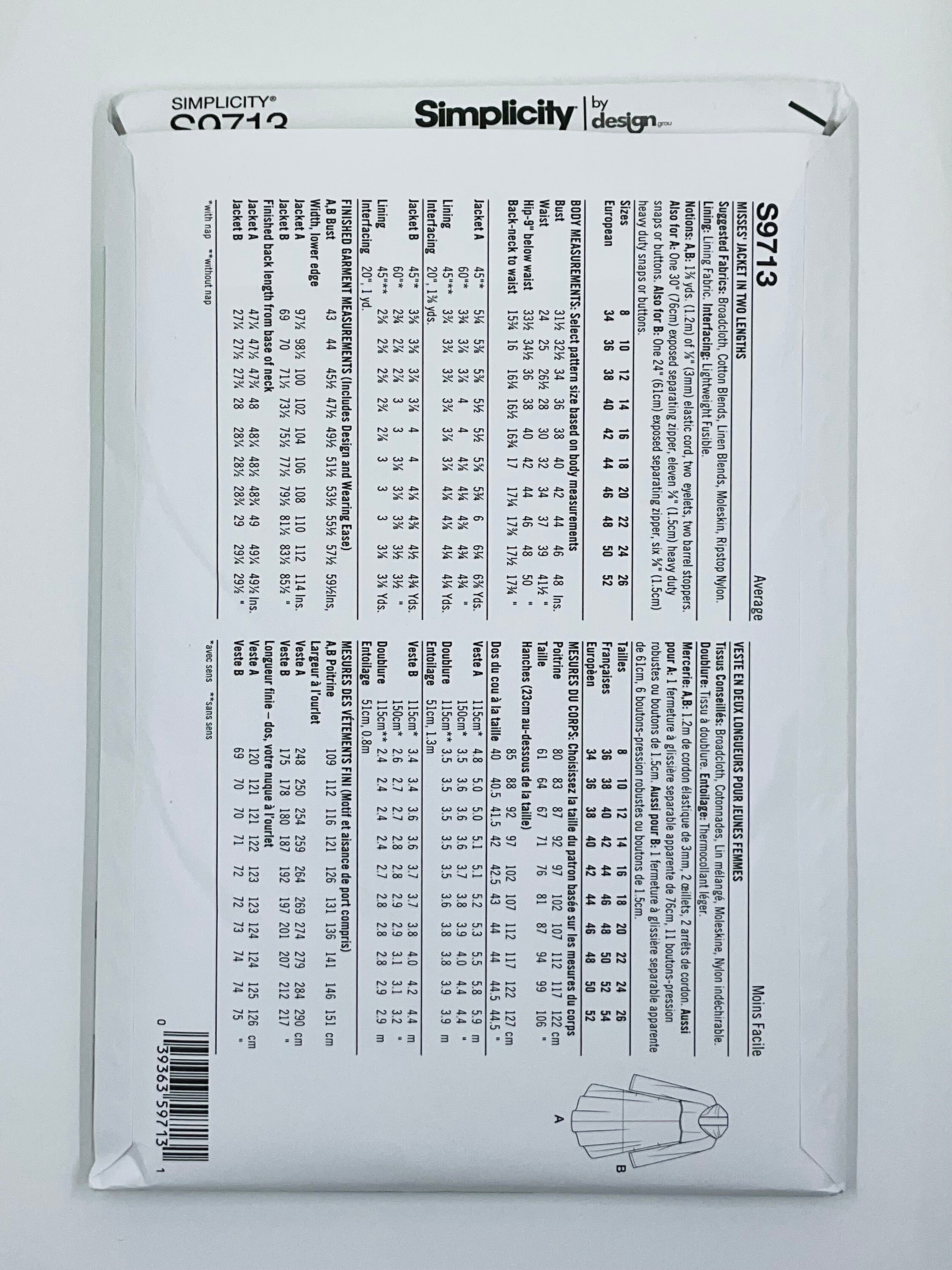 Simplicity 9713 Jacket Sewing Pattern for Women, American Sewing Guild ...