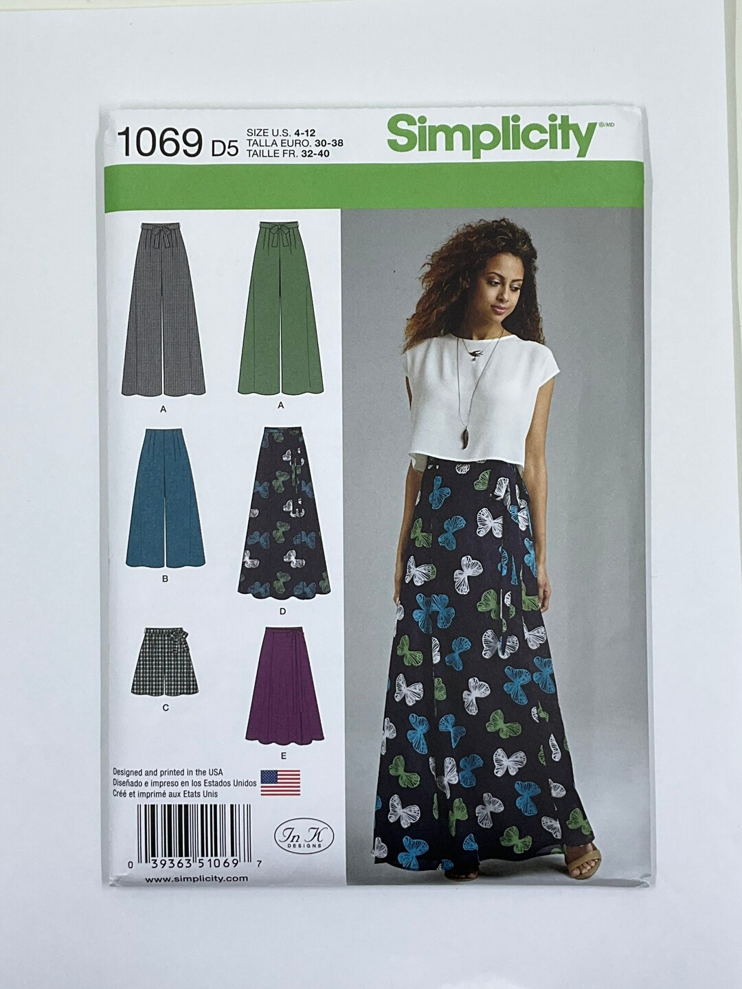 Simplicity 1069 Women's Wide-leg Pants, Shorts, Skirts Sewing Pattern ...
