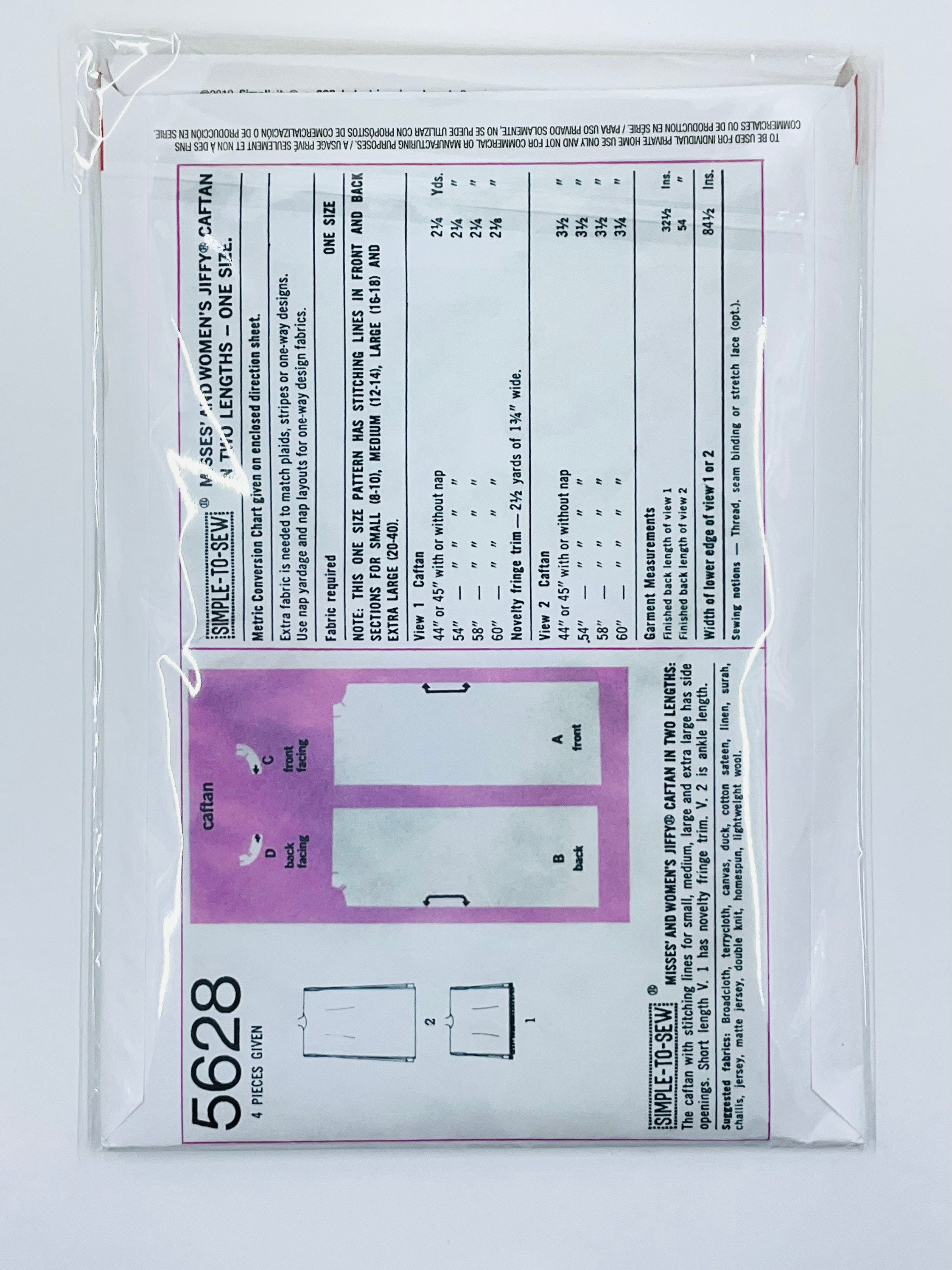 Simplicity 5628 Sewing Pattern, S5628, 1970s Reprint Jiffy Sewing ...