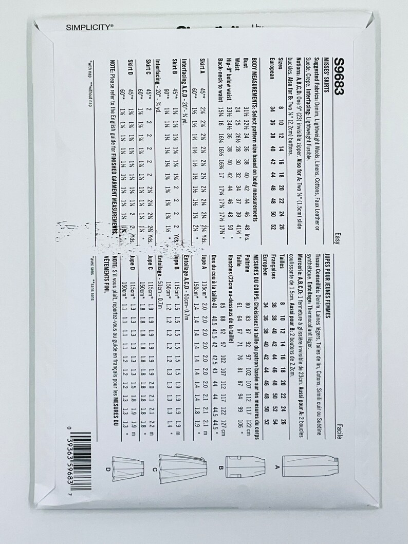 Simplicity 9683 Skirt Sewing Pattern for Women, Easy High Waisted Skirt ...