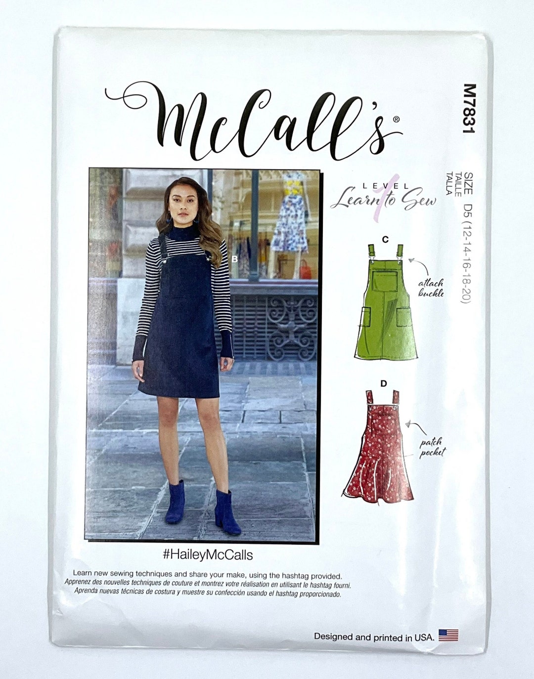Mccall's 7831 Sewing Pattern, M7831, Jumpers, Learn to Sew Pattern ...