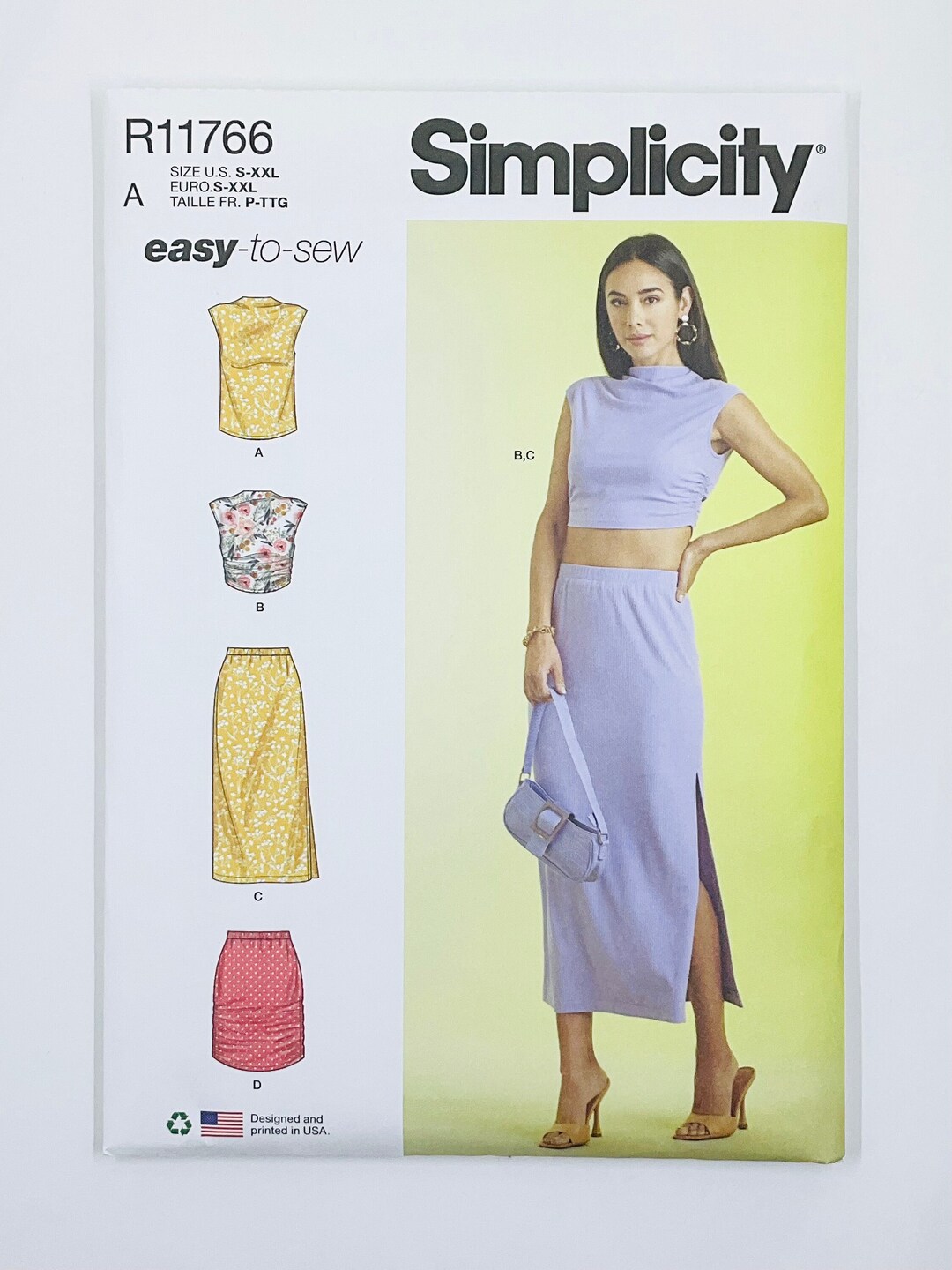 Simplicity 9757 Easy Fitted, Slim Fit Knit Skirt and Knit Shirt Sewing ...