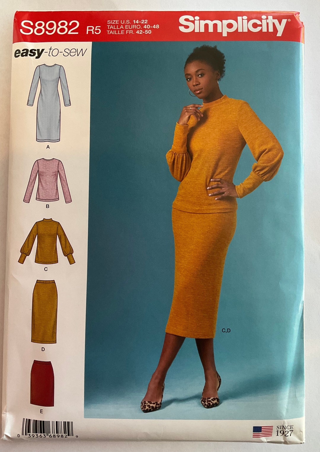 Simplicity 8982 Sewing Pattern - S8982 Misses' Knit Two Piece Sweater ...