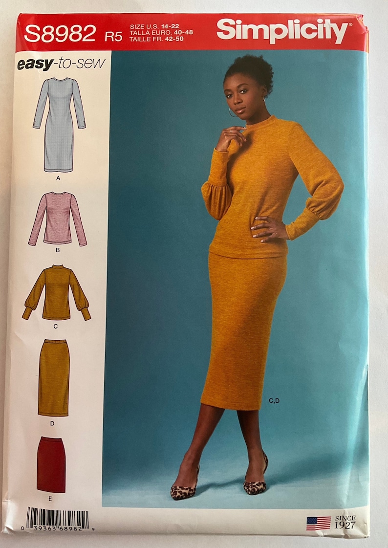 Simplicity 8982 Sewing Pattern - S8982 Misses' Knit Two Piece Sweater ...