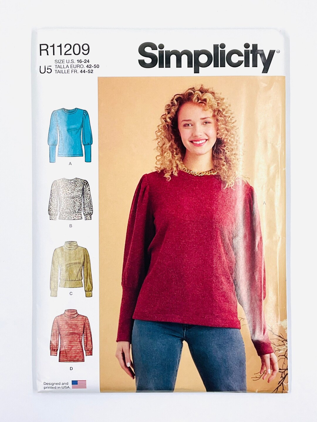 Simplicity 9385, 11209 Sewing Pattern,s9385 Misses' Knit Tops With ...