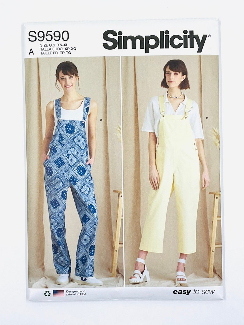 Simplicity 9590 Sewing Pattern Misses' Overalls - Etsy