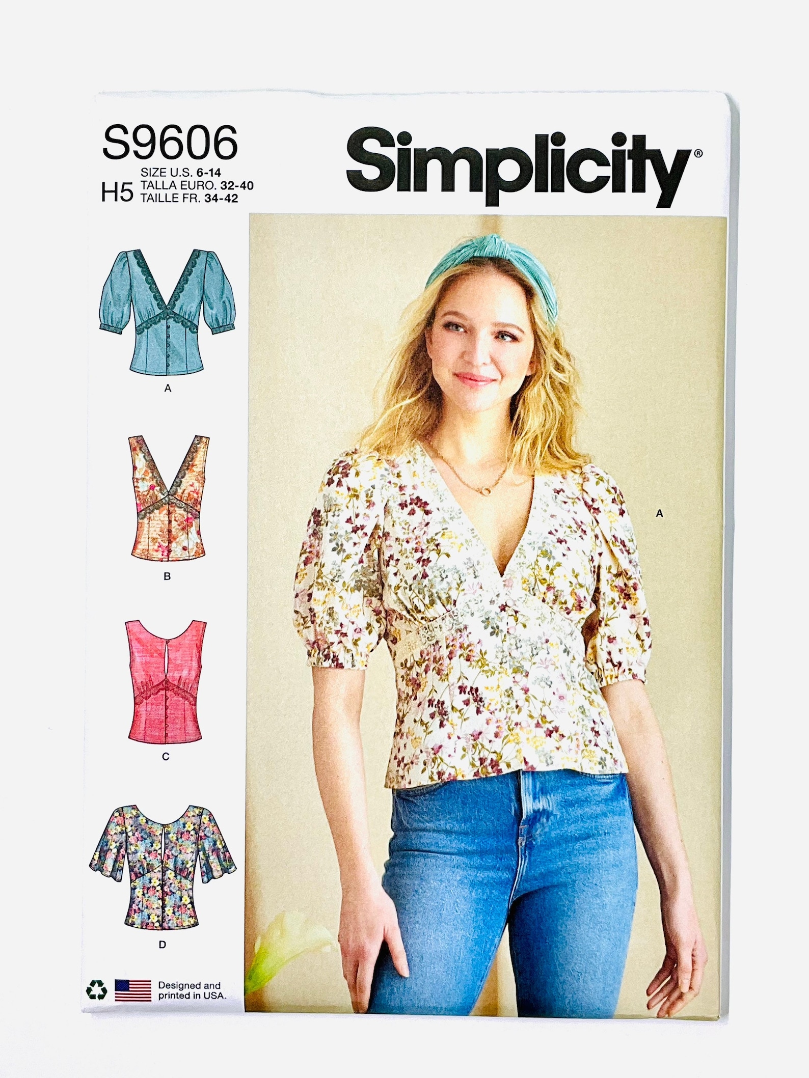 Simplicity 9606 Sewing Pattern Misses' Semi-fitted Deep V-neck or Round ...
