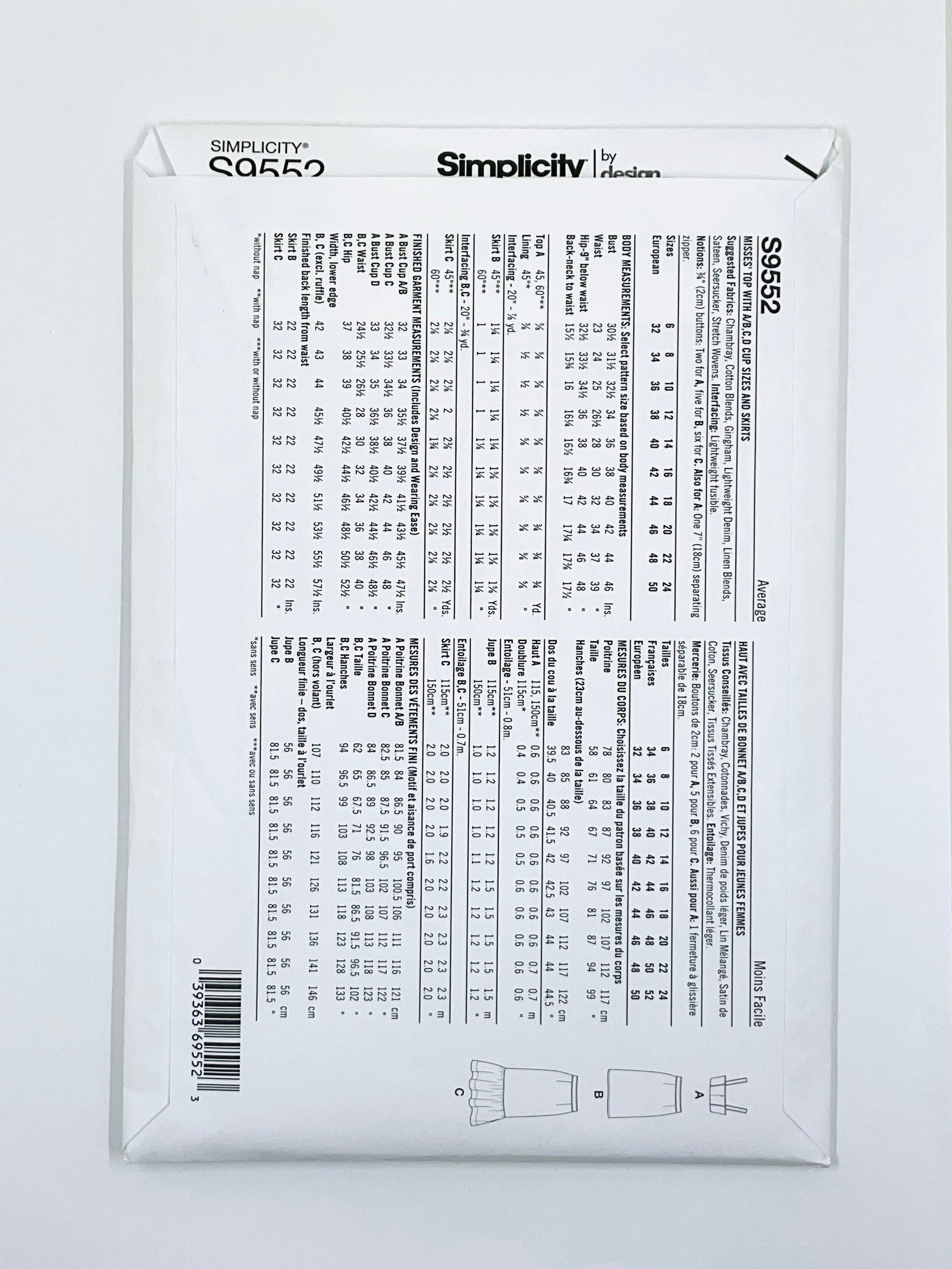 Simplicity 9552 Sewing Pattern, S9552 Misses' Crop Top, Princess Seams ...