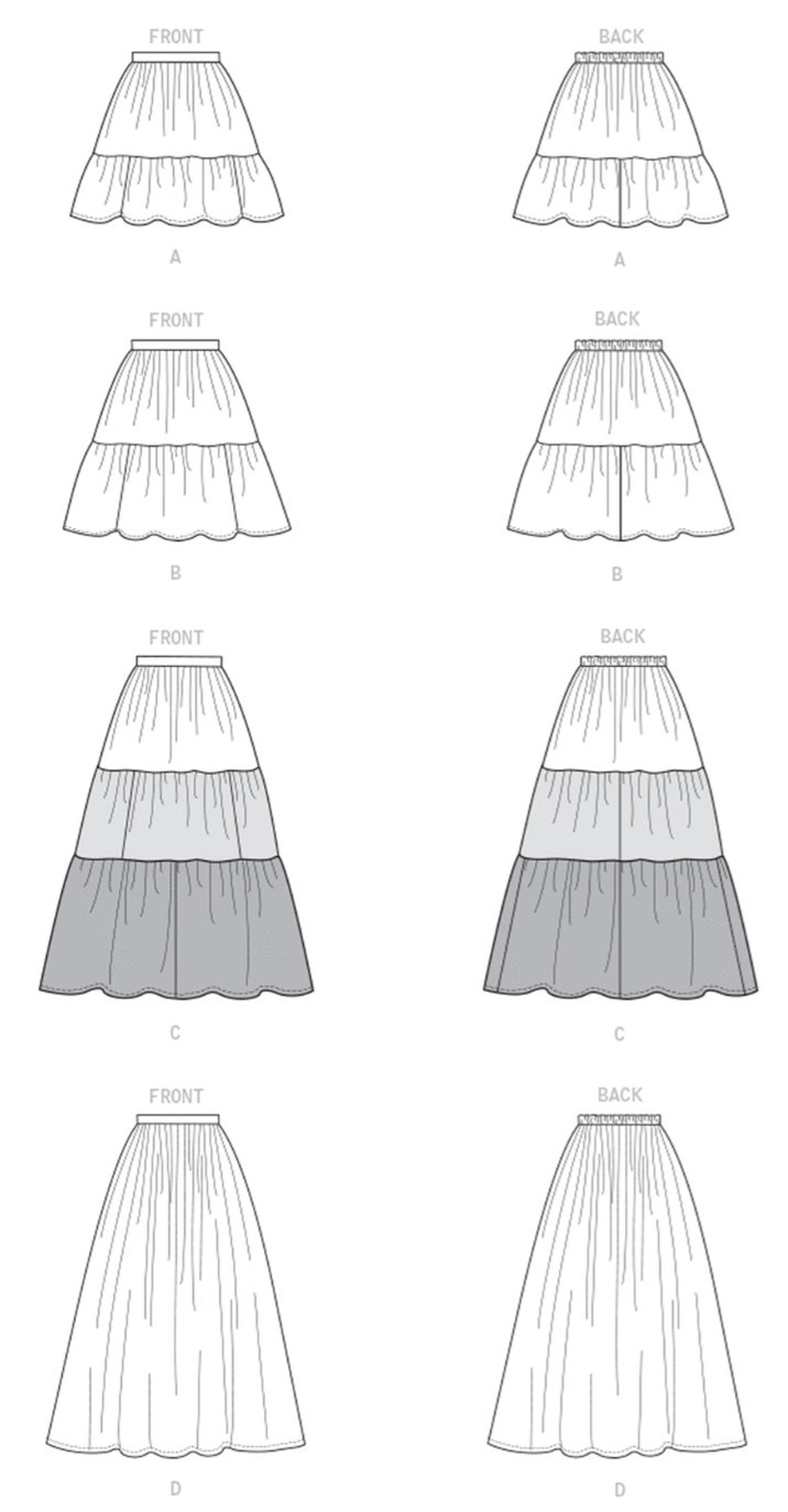 Mccall's 8066 Pull-on Skirt Sewing Pattern for Women, Gathered Skirts ...