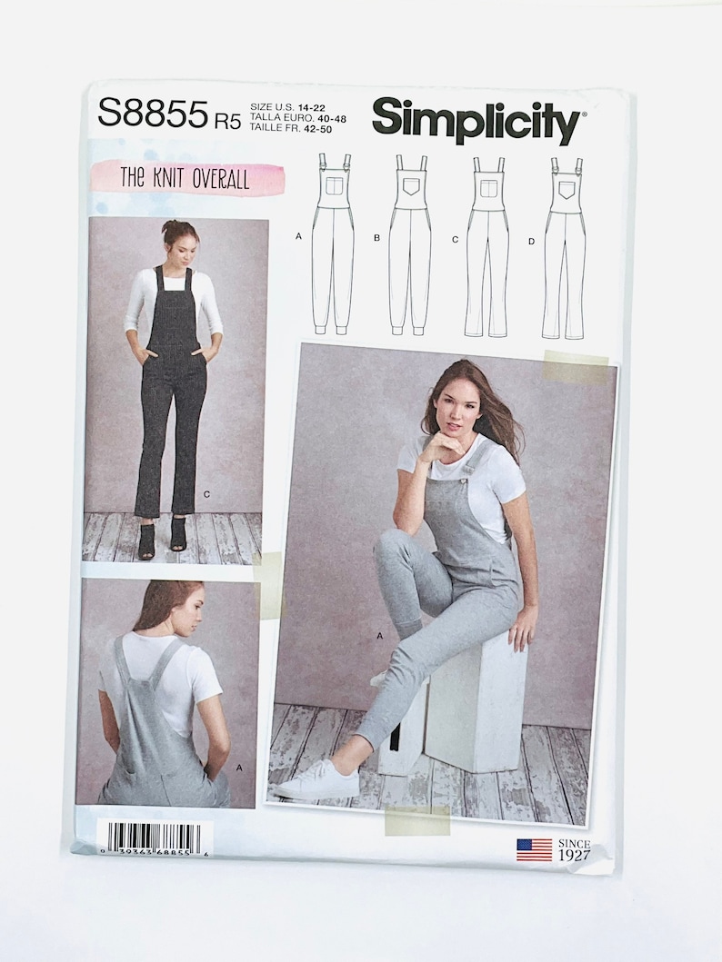 Simplicity 8855 Sewing Pattern S8855 Knit Overalls, Knit Sewing ...