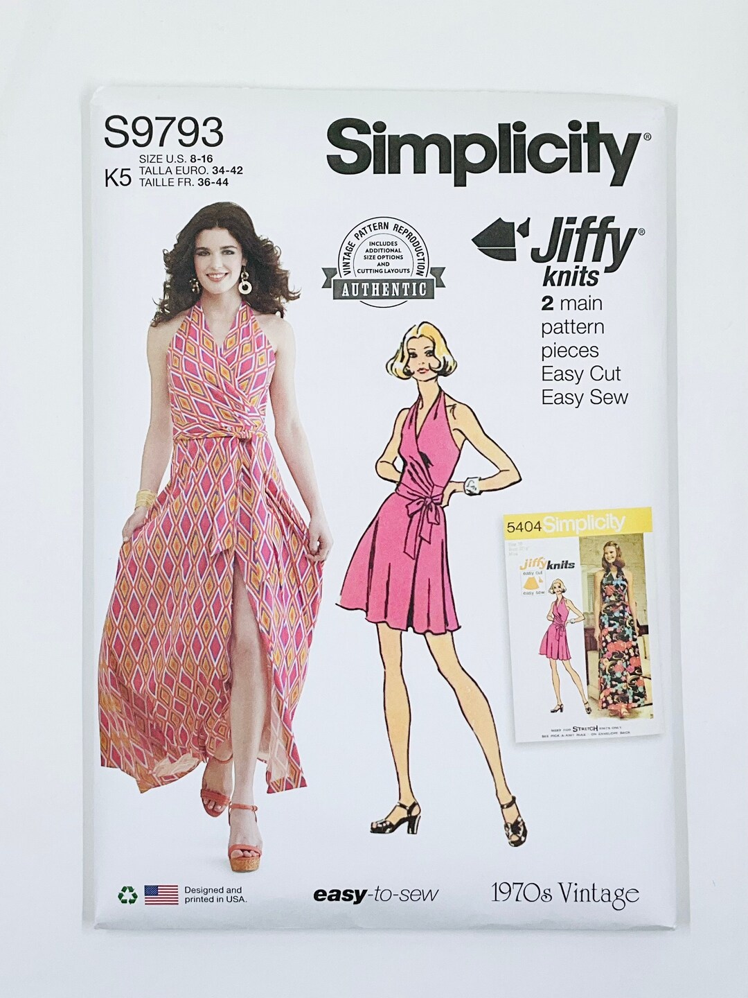 Simplicity 9793 Easy Knit Tie Front Dress Sewing Pattern for Women, Jiffy Sewing Pattern ...