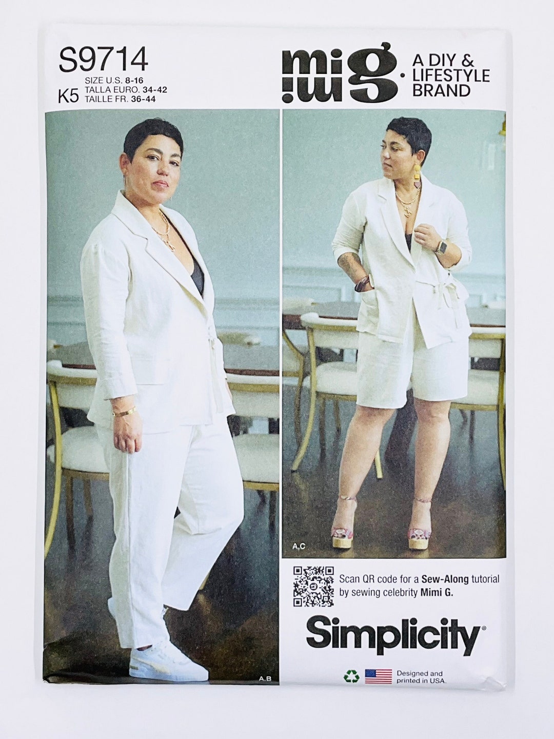 Simplicity 9714 Casual Work Wardrobe Jacket, Blazer, Pants, Shorts ...