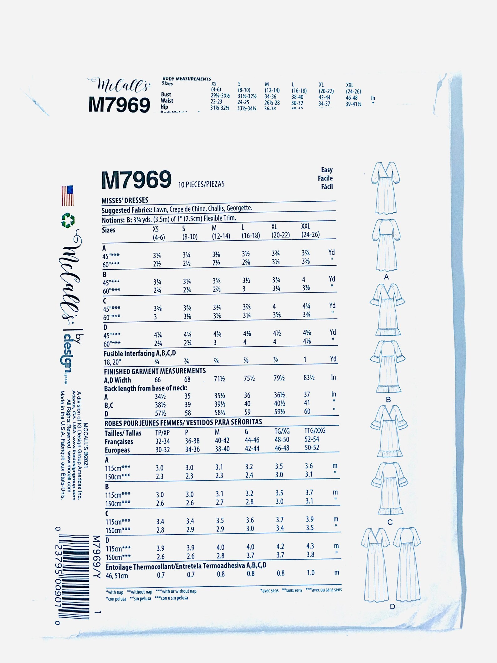 Mccall's 7969 Women's Dress Sewing Pattern, Pullover Casual, Summer ...