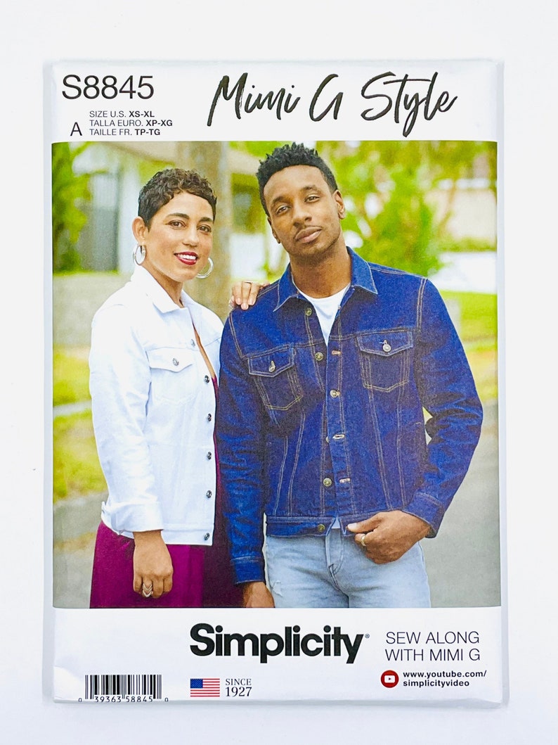 Simplicity 8845 Unisex Jean Jacket Sewing Pattern for Men, Women, Teens ...