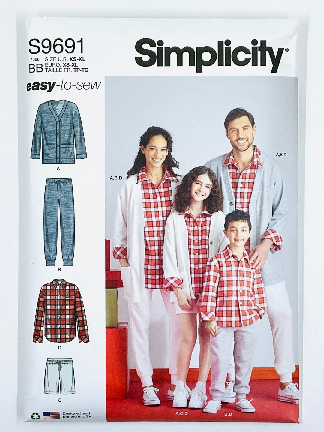 Simplicity 9691 Sewing Pattern for Women, Men, Adults, Wardrobe Pattern ...