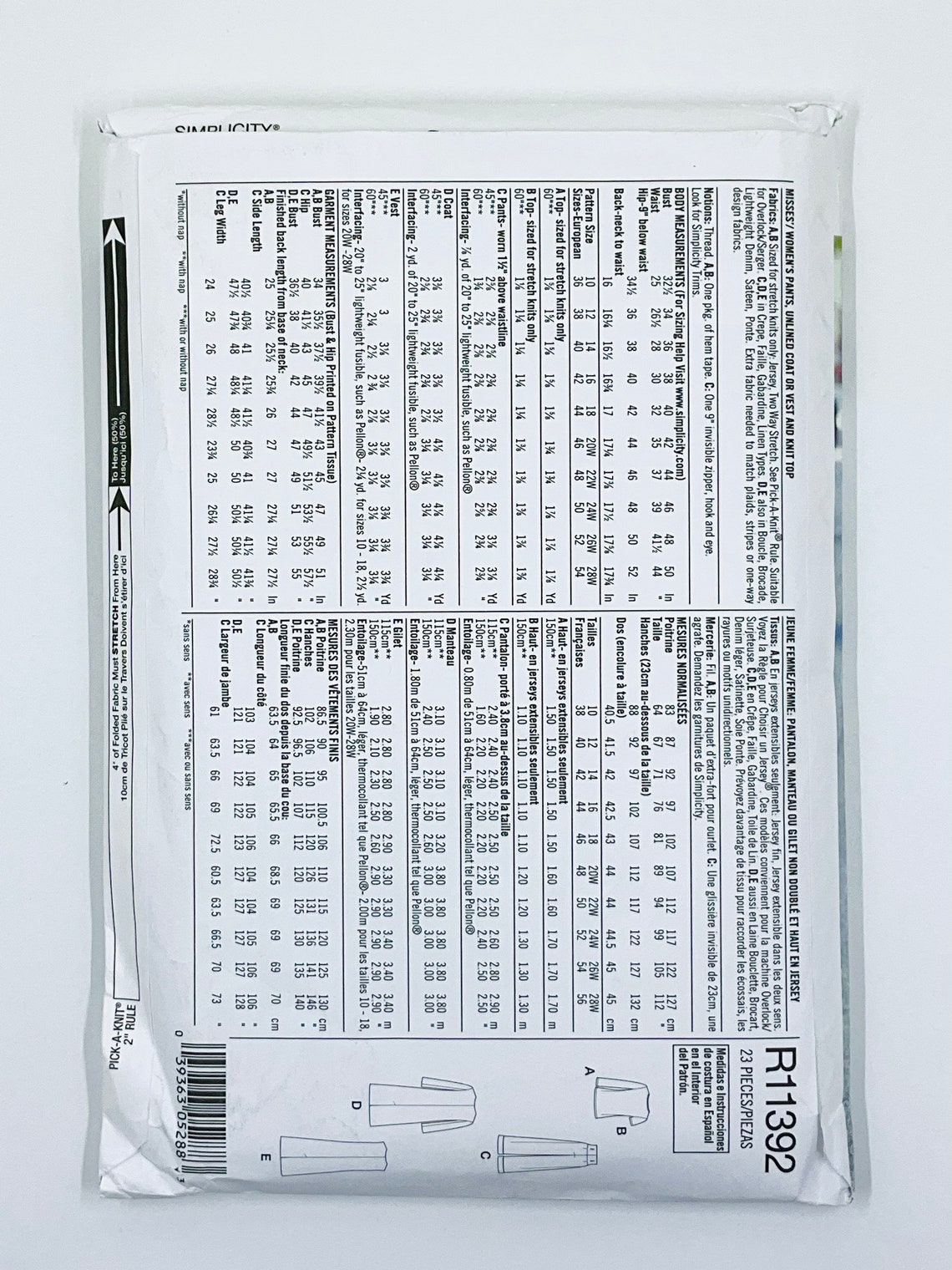Simplicity 8177 Sewing Pattern S8177 Pants, Coat or Vest, and Knit Top ...