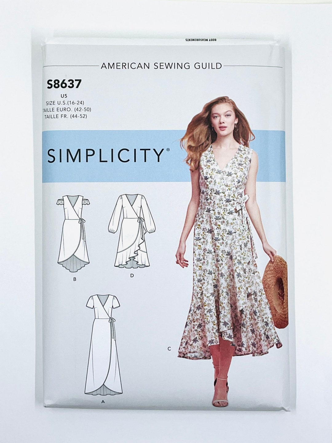 Simplicity 8637 Sewing Pattern Misses' Wrap Dress, Vacation Dress ...