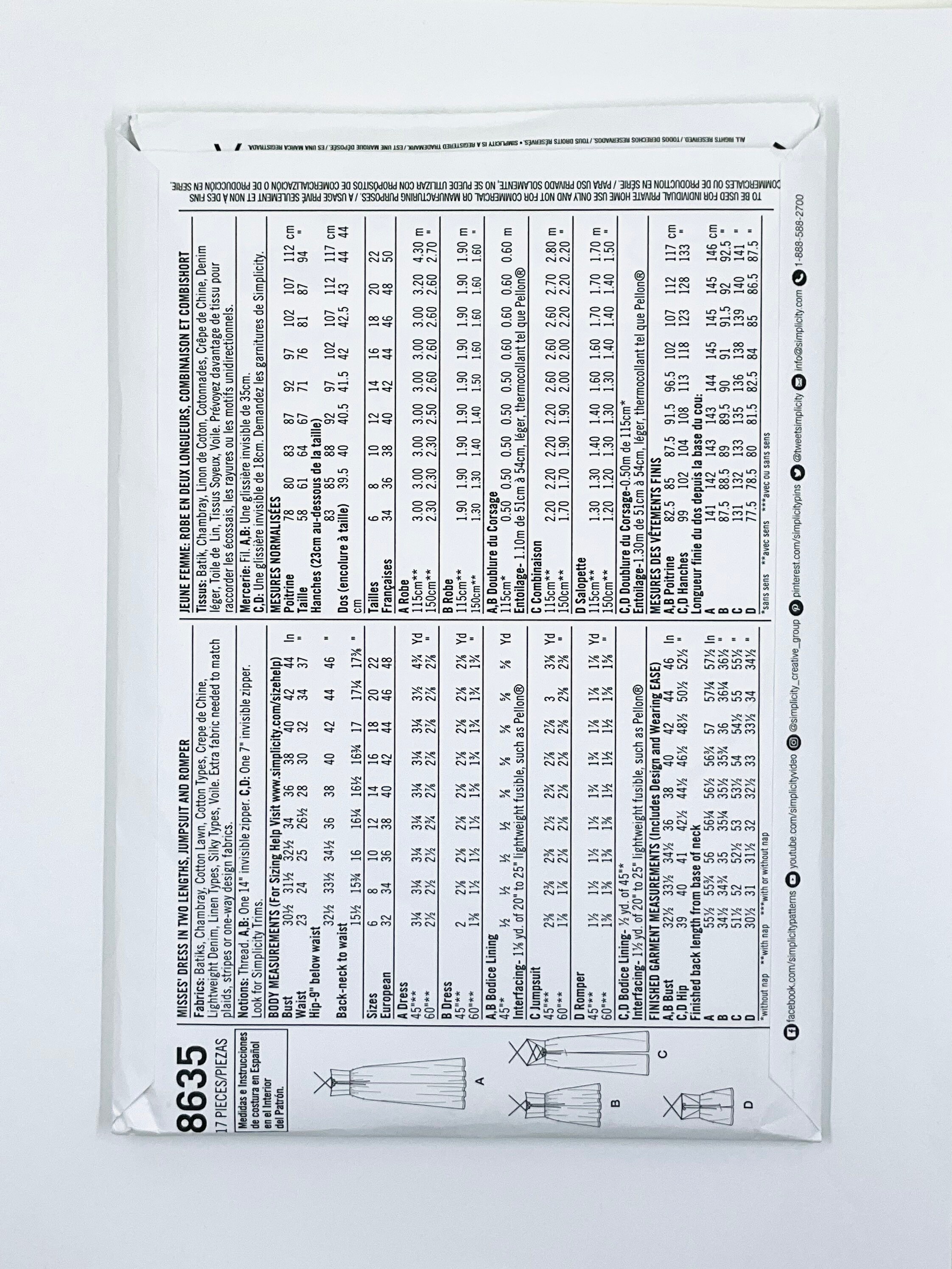Simplicity 8635 Sewing Pattern S8635 Misses' Dress - Etsy