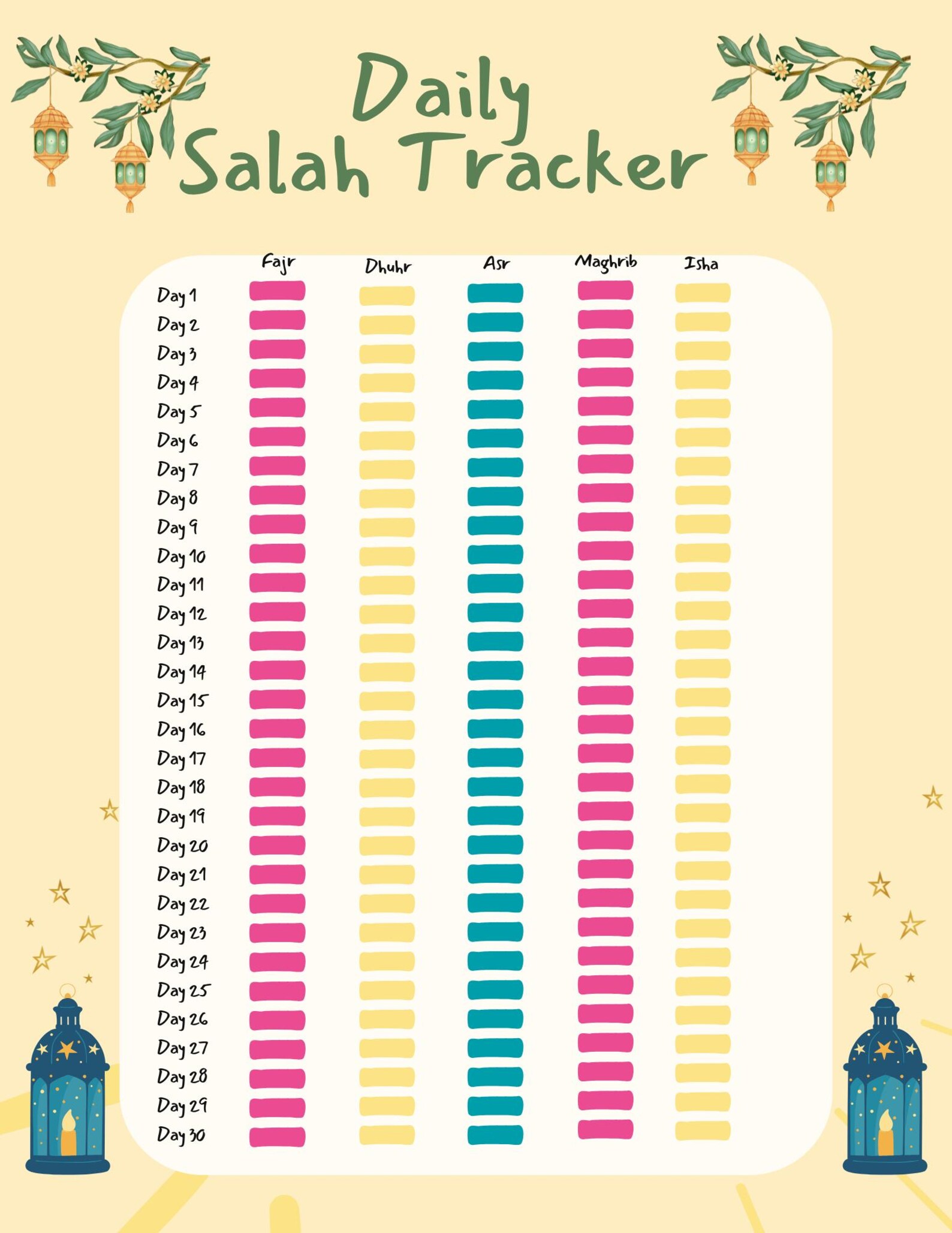 Daily Salah Tracker - Etsy