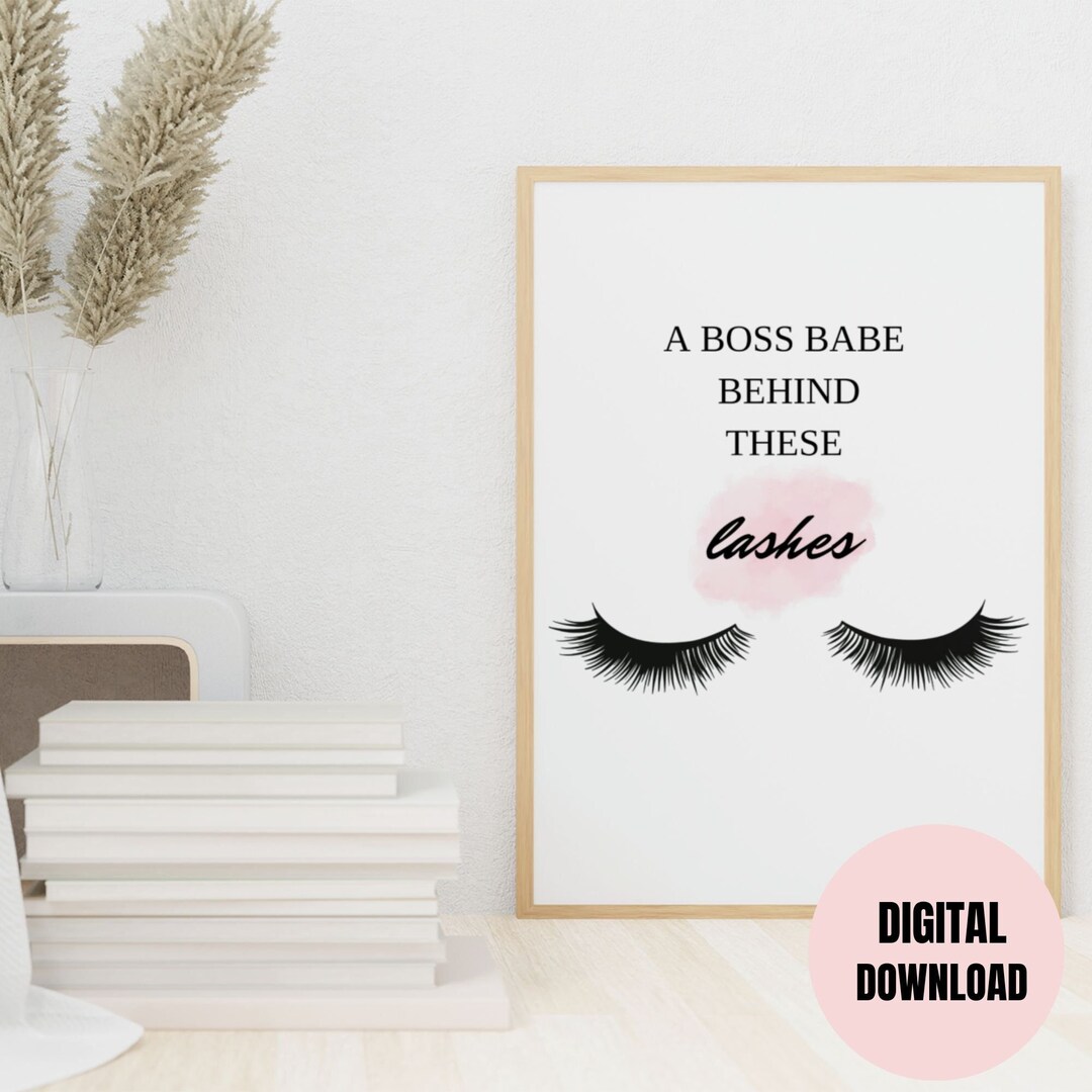 Eyelash and Boss Babe Printable Wall Art - Etsy