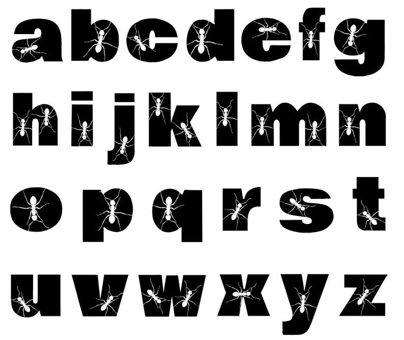 Ants in My Pants, Ant Font, TTF, Alphabet With Ants, Ant Letters, Ant ...