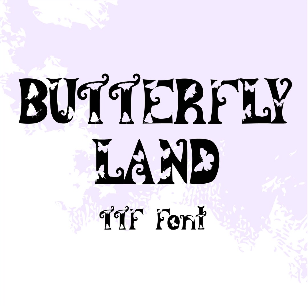 Butterflyland, Butterfly Font, TTF, Alphabet With Butterflies ...