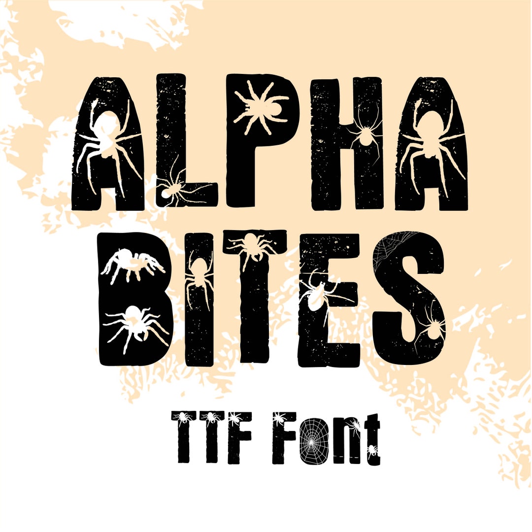 Alphabites, Spider Font, TTF, Alphabet With Spiders, Spider Letters ...