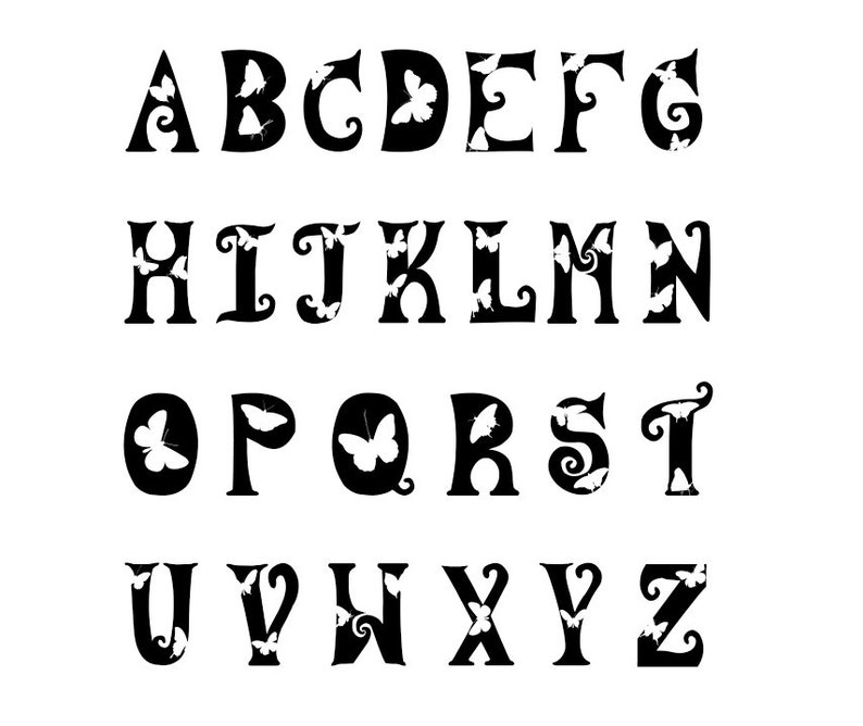 Butterflyland, Butterfly Font, TTF, Alphabet With Butterflies ...