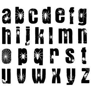 Alphabites, Spider Font, TTF, Alphabet With Spiders, Spider Letters ...